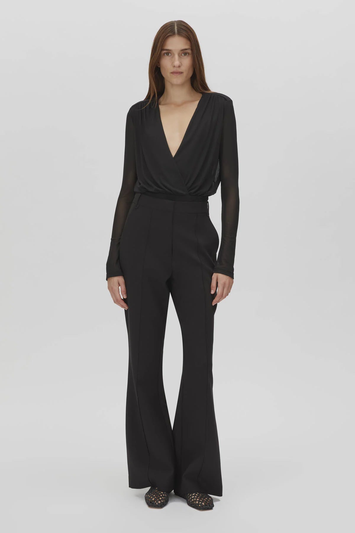 Camilla and Marc Ervina V Neck Bodysuit in Black | Denim Iniquity