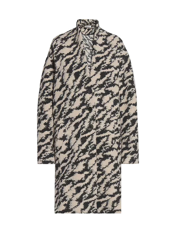Isabel Marant Felexia Coat in Black and Beige | Denim Iniquity