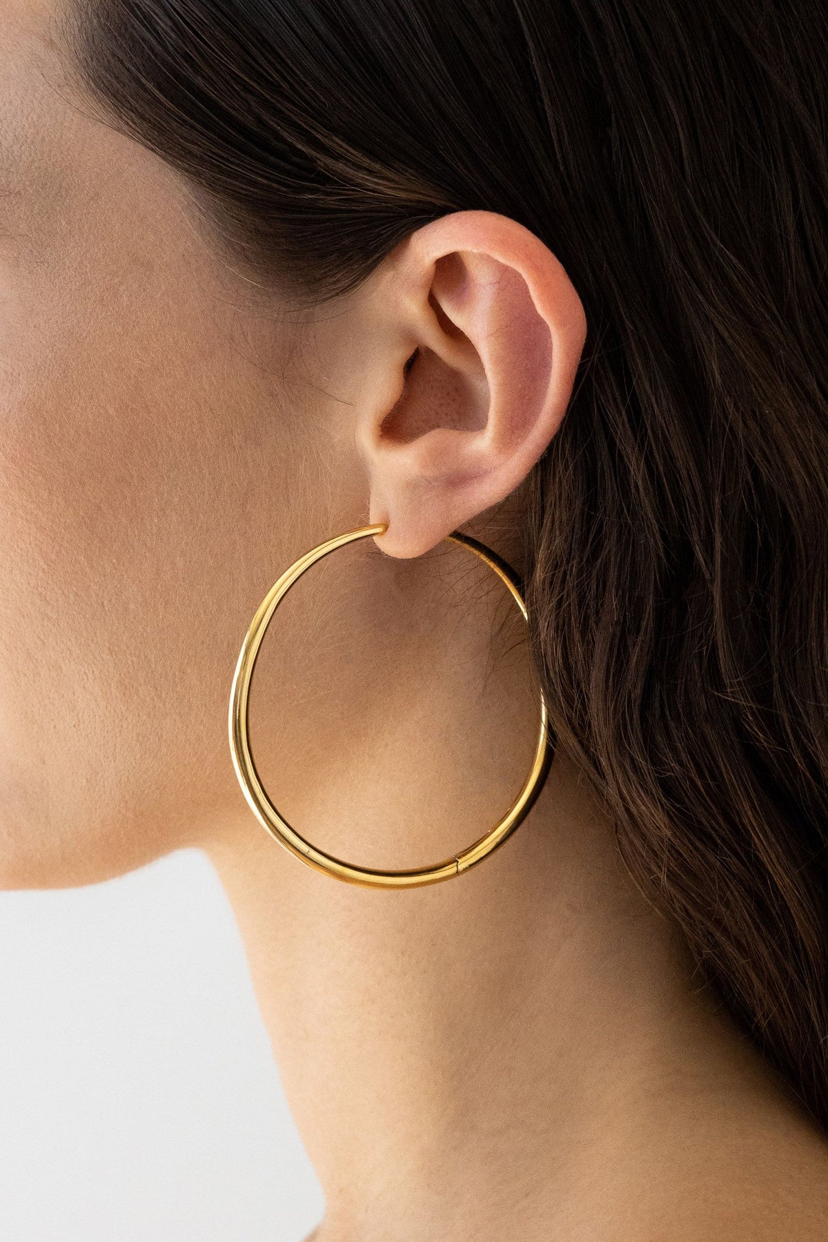 Momento Extra Large Hoops 14k Vermeil | Denim Iniquity