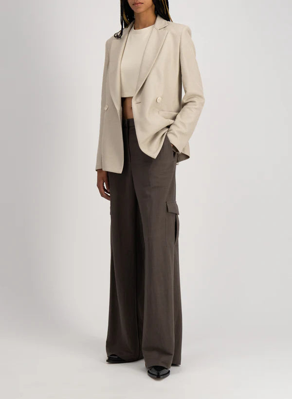 Double Breasted Blazer Shoulder Pads | Linen Honeycomb | Denim Iniquity